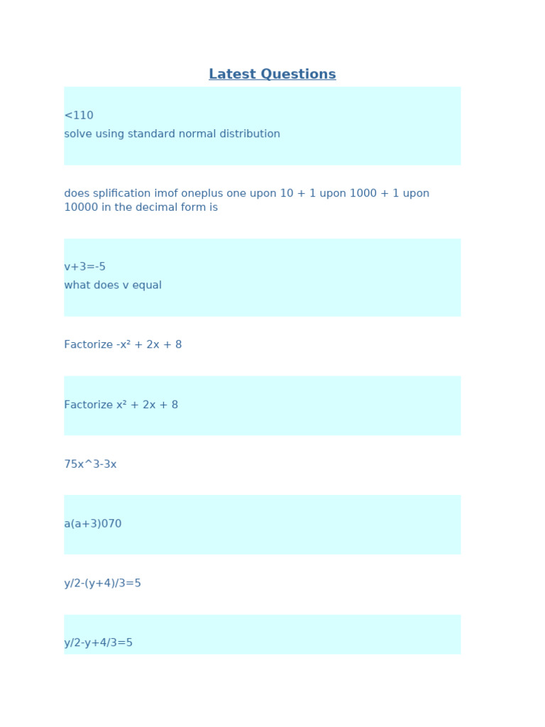 Basic Math Problems | PDF