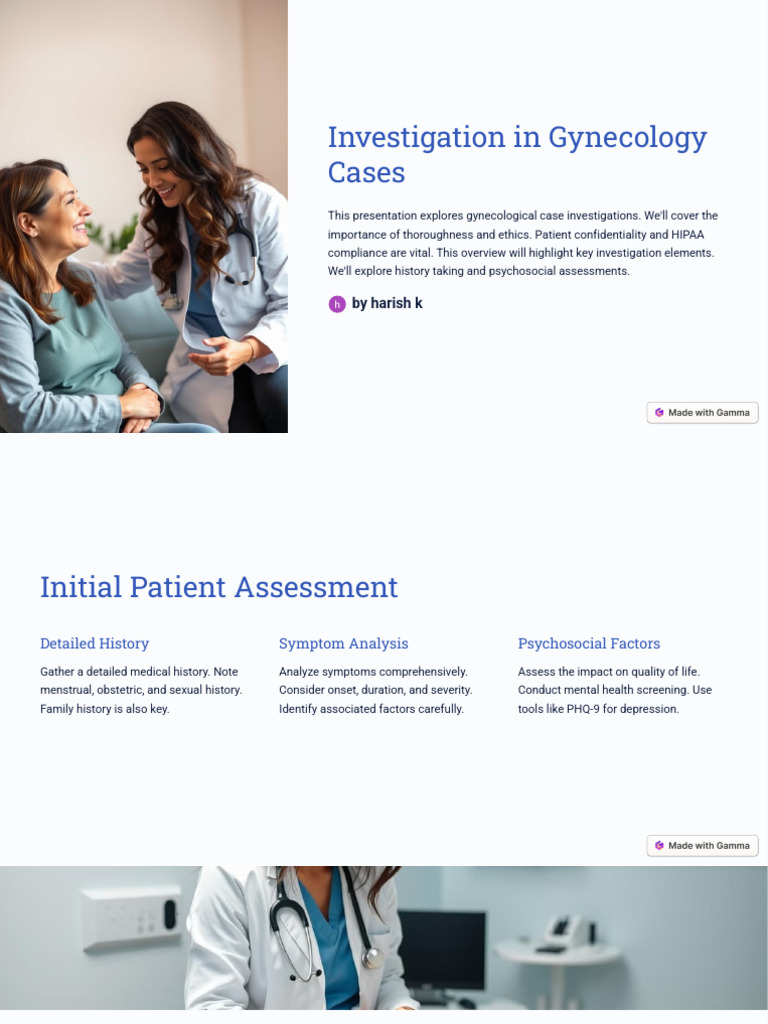 Gynecological Case Investigation Guide | PDF | Medical Diagnosis ...