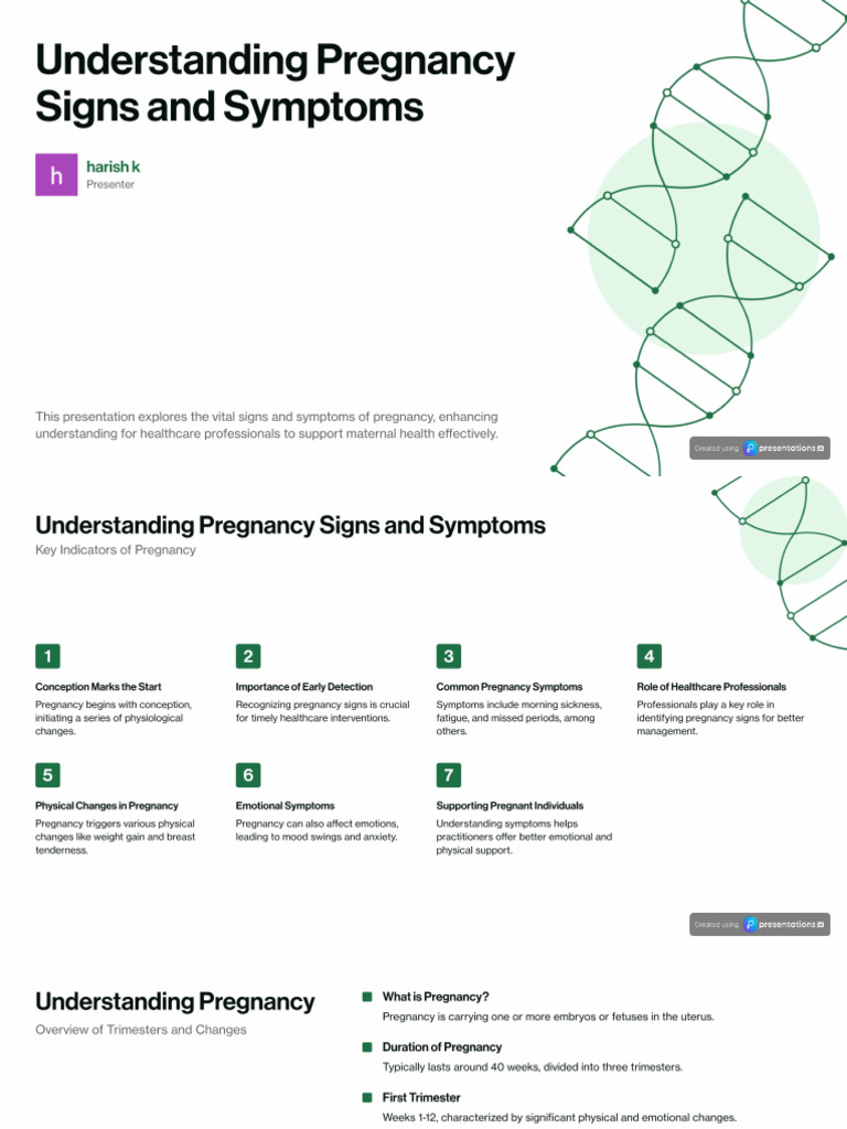 Signs and Symptoms of Pregnancy in Obstetrics and Gynecology | PDF