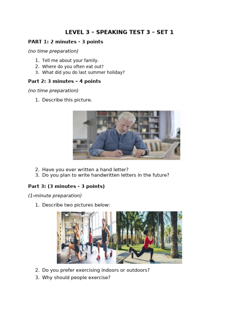 Speaking Test 3 | PDF
