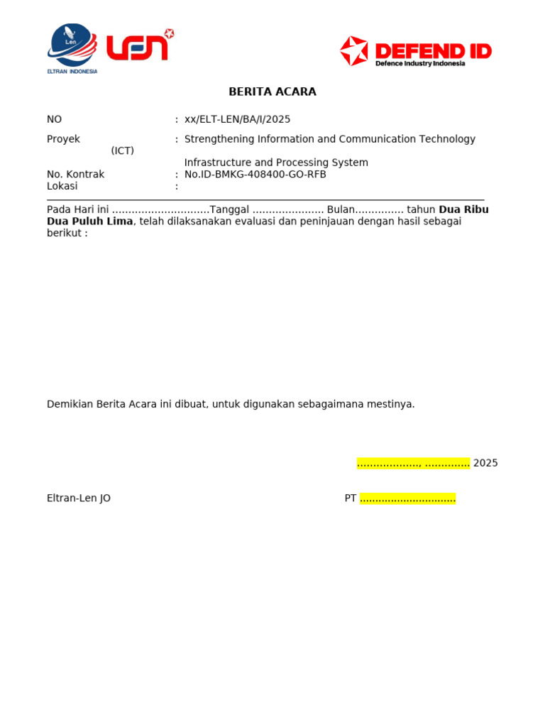 Draft_Berita_Acara_HPC Project | PDF