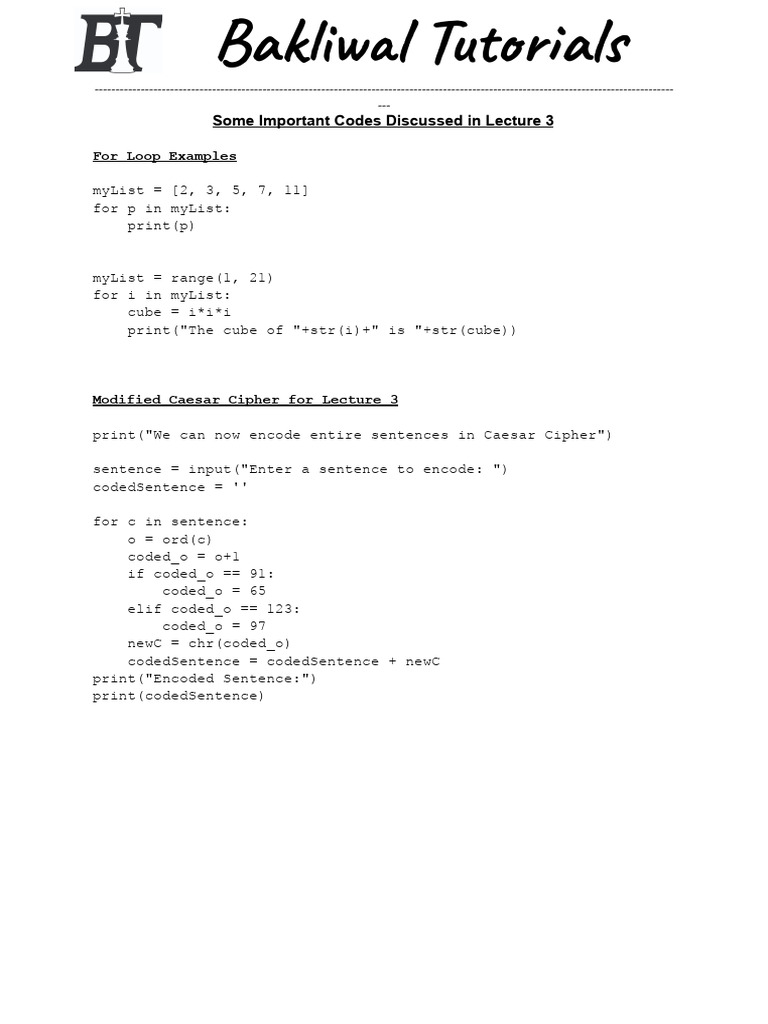 Lecture 3 Codes For Students | PDF | Number Theory | Computer Programming