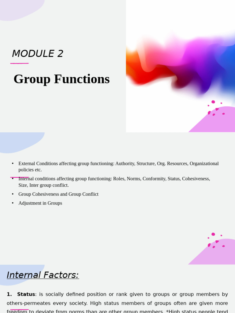 Module 2 | PDF | Group Cohesiveness | Leadership