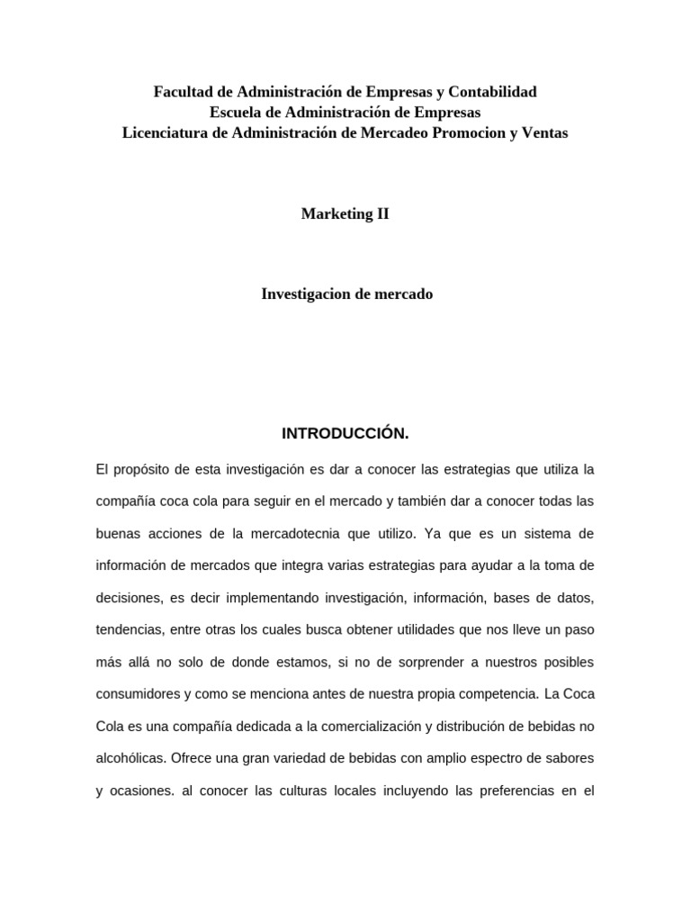 Estrategias de Marketing de Coca-Cola | PDF | Marketing | Coca Cola