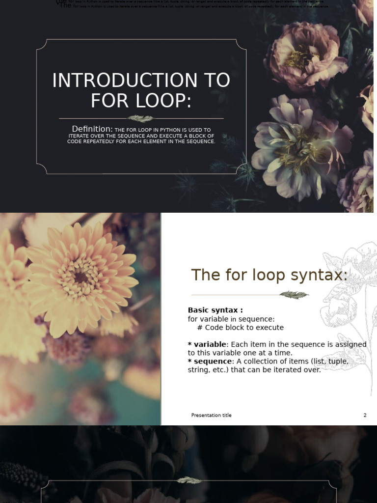 Introduction To For Loop | PDF | Control Flow | Computing