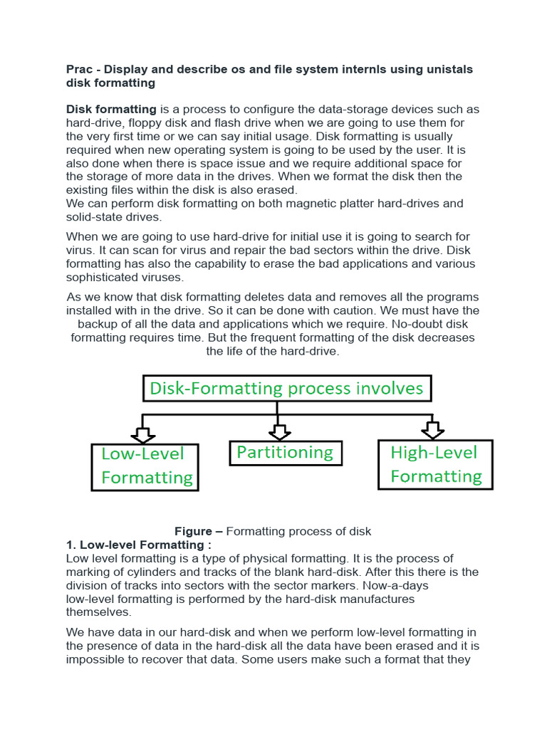 Display and Describe Os and File System Internls Using Unistals Disk ...