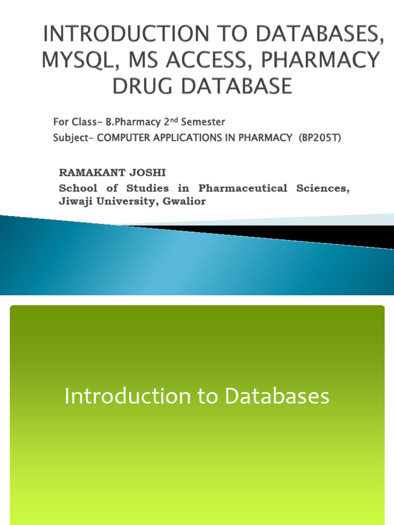 Pharmacy Database Management Overview | PDF | Relational Database ...