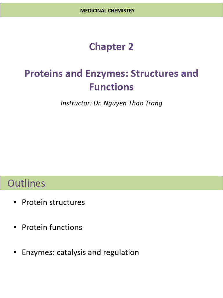Chapter 2_Proteins and Enzymes-structures and Function | PDF | Enzyme ...