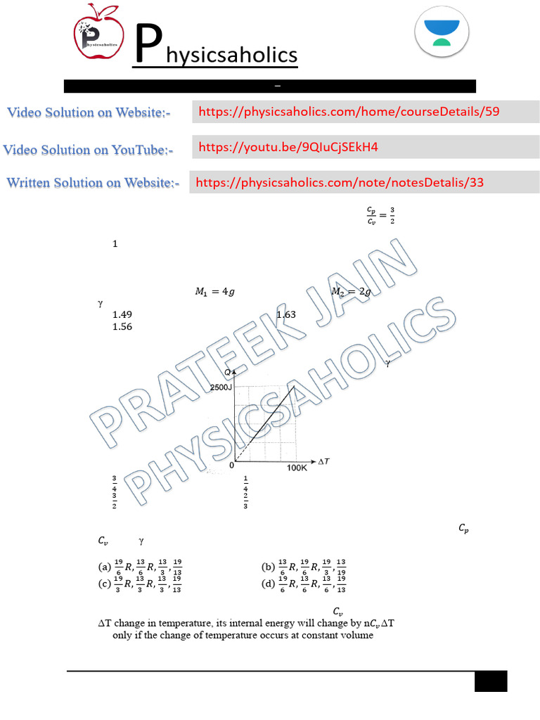 Gas Mixture Heat Capacity Problems | PDF | Gases | Physical Chemistry