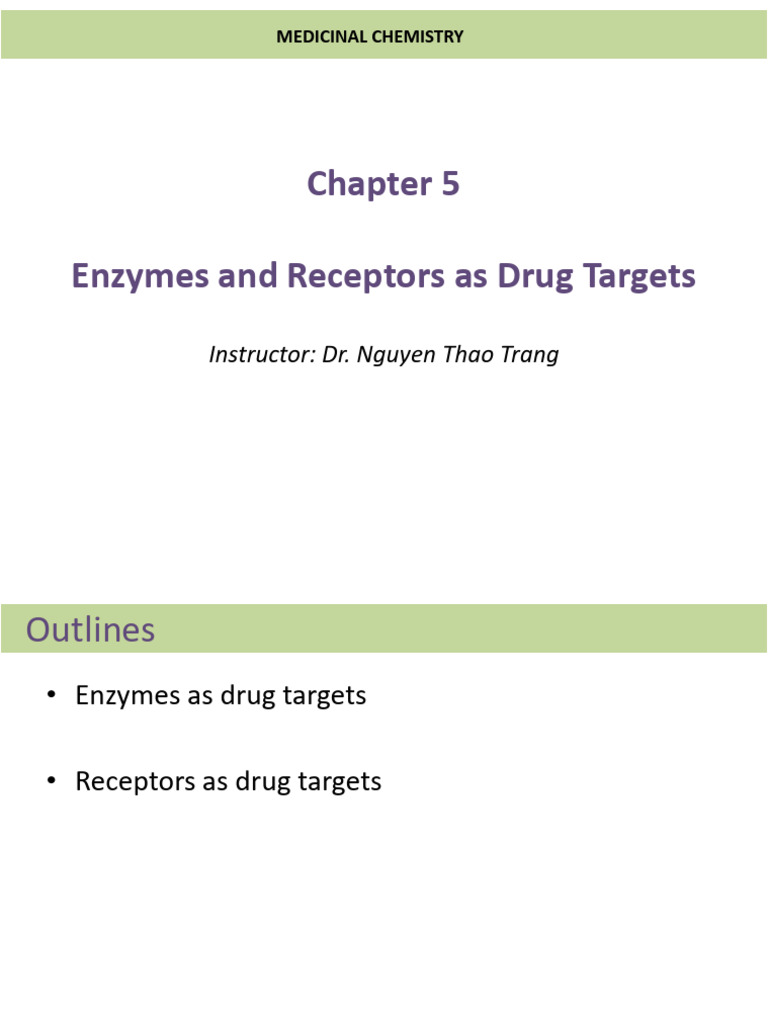 Chapter 5_Enzymes and Receptors as Drug targets | PDF | Enzyme Inhibitor | Receptor Antagonist