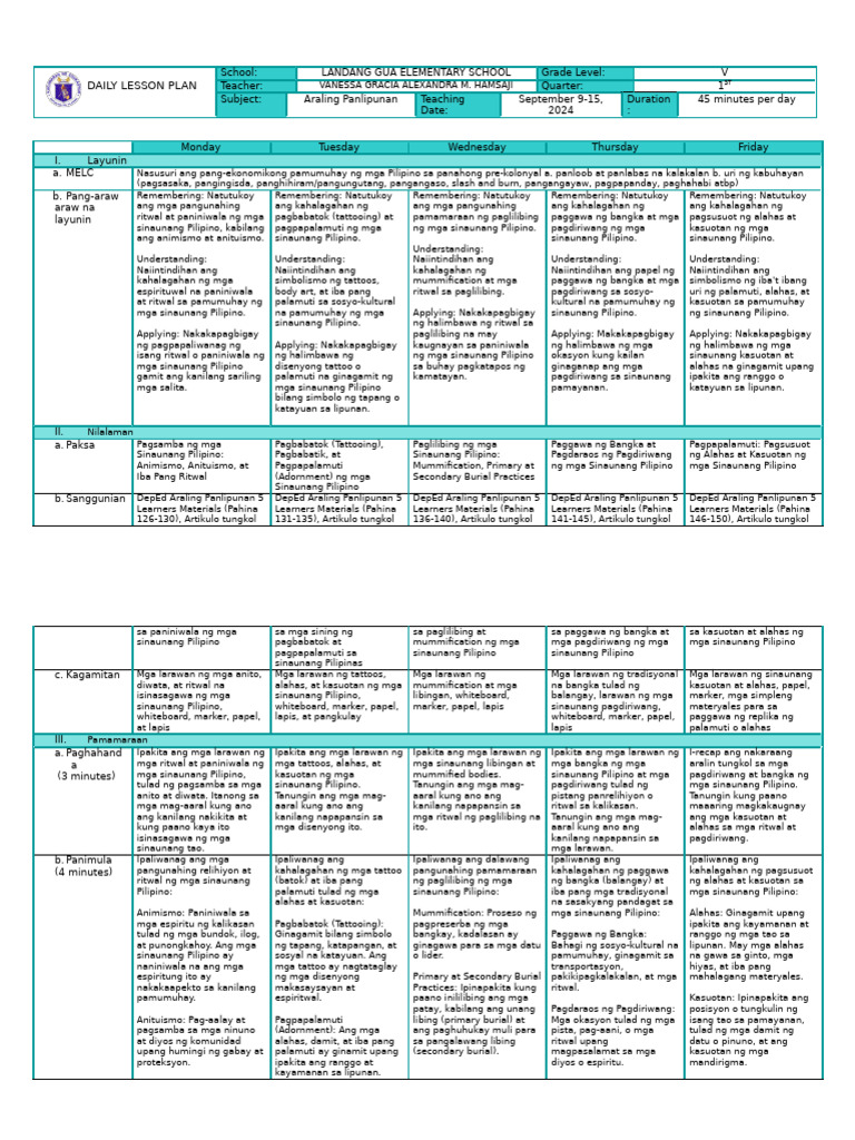 DLL Ap5 Q1 Week6. | PDF