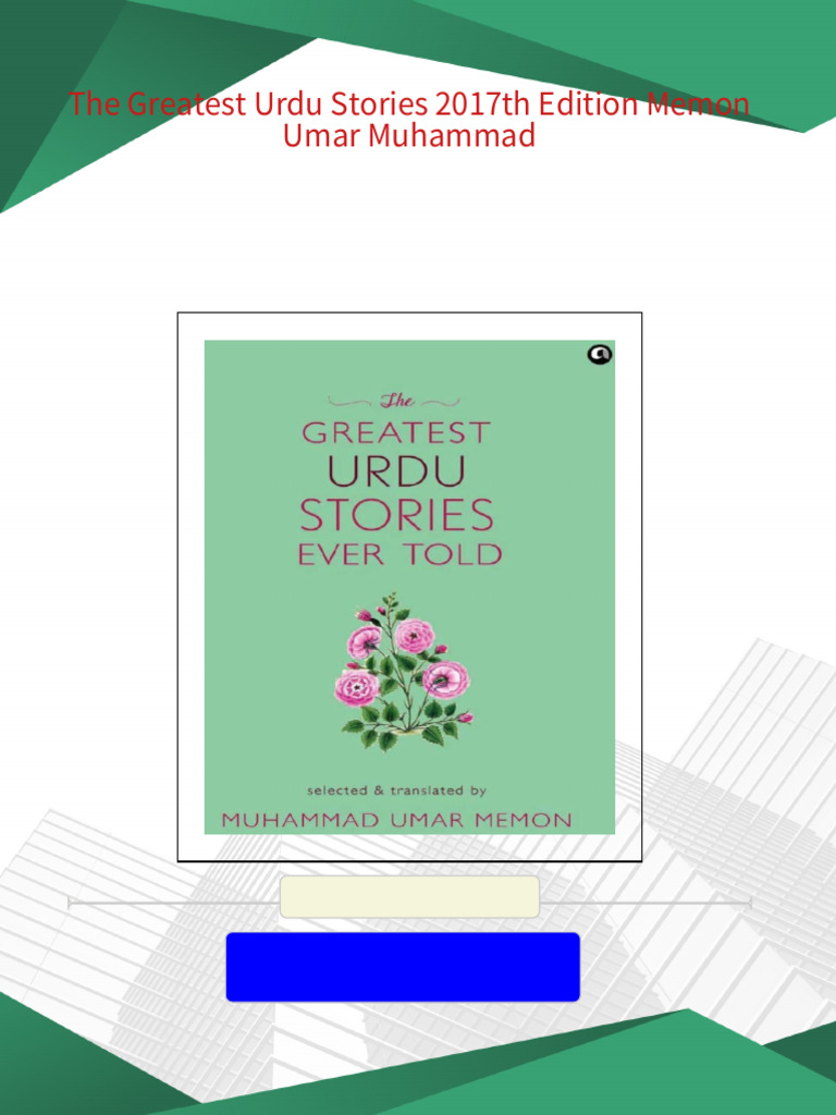 The Greatest Urdu Stories 2017th Edition Memon Umar Muhammad - The ...
