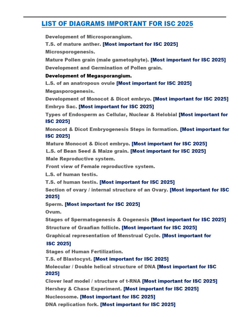 Suggestive Questions of Isc 2025 Biology-1 | PDF | Dna | Messenger Rna