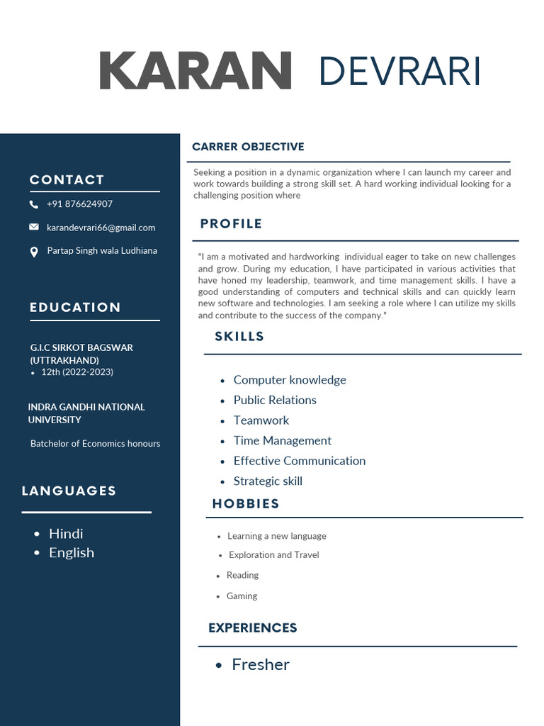Karan Devrari - Resume | PDF