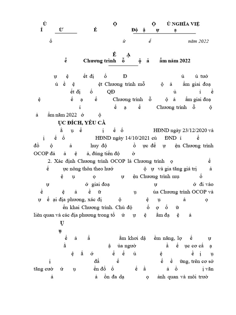 303-Kh-ubnd-kế Hoạch Triển Khai Chương Trình Ocop 2022 | PDF