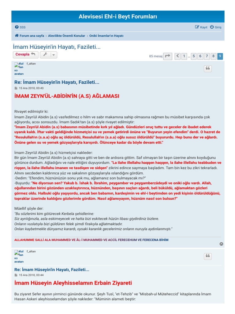 İmam Hüseyin'in Hayatı, Fazileti... - Sayfa 9 - Alevisesi Ehl-I Beyt Forumları | PDF
