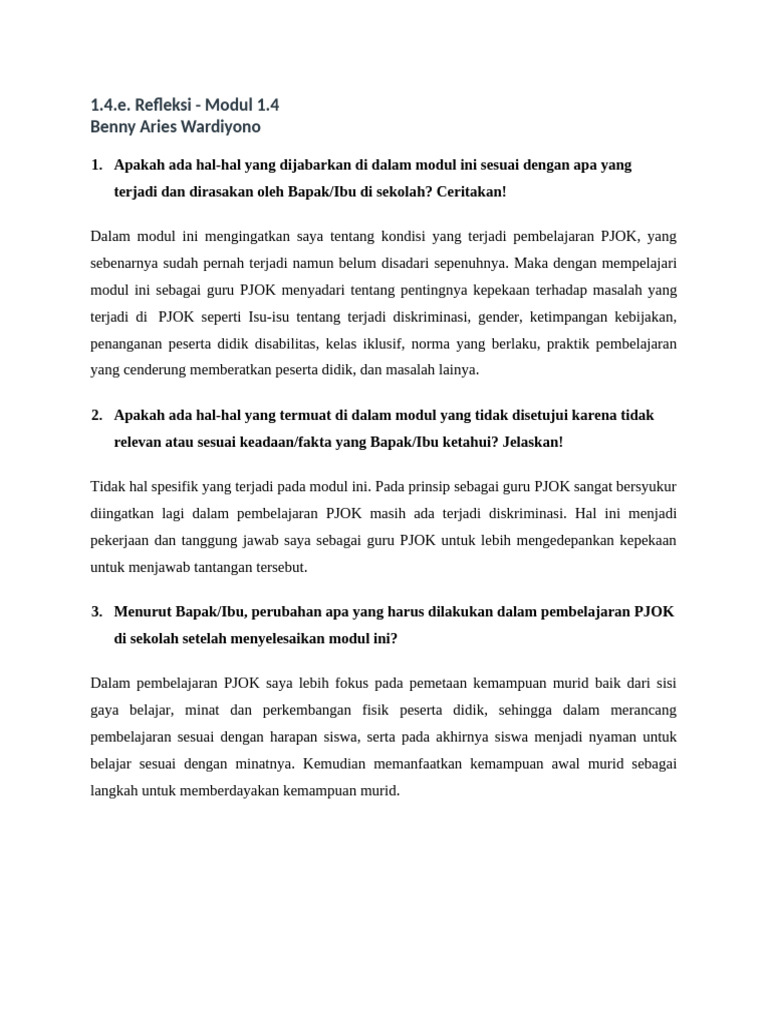 1.4 Refleksi | PDF
