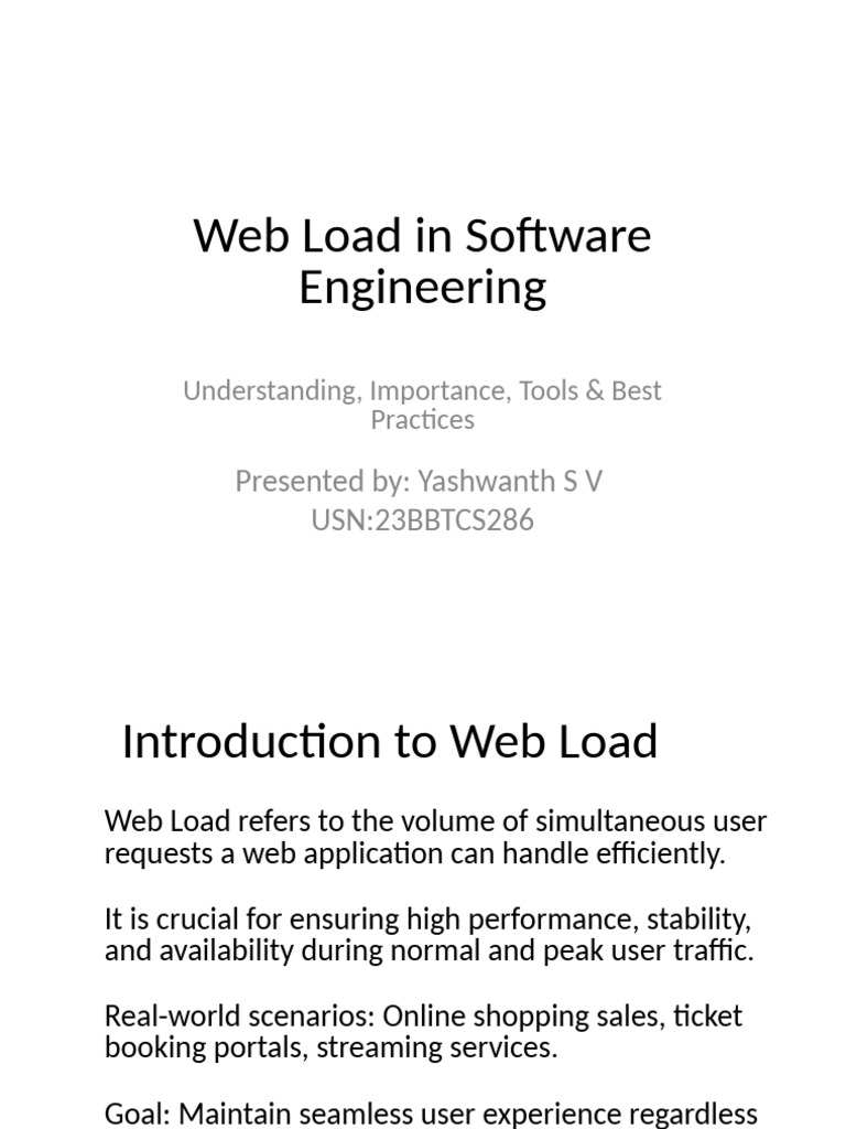 Web Load in Software Engineering Detailed | PDF | Software Testing ...