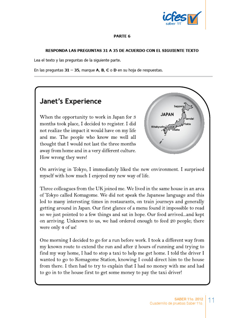 Saber 11TH Grade English 4 Part 1 | PDF