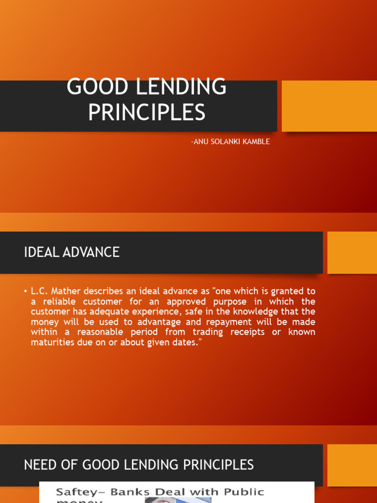 Good Lending Principles | PDF | Loans | Banks