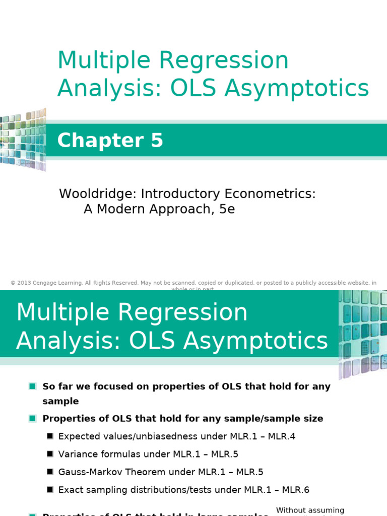 CH 05 Wooldridge 5e | PDF | Ordinary Least Squares | Estimator