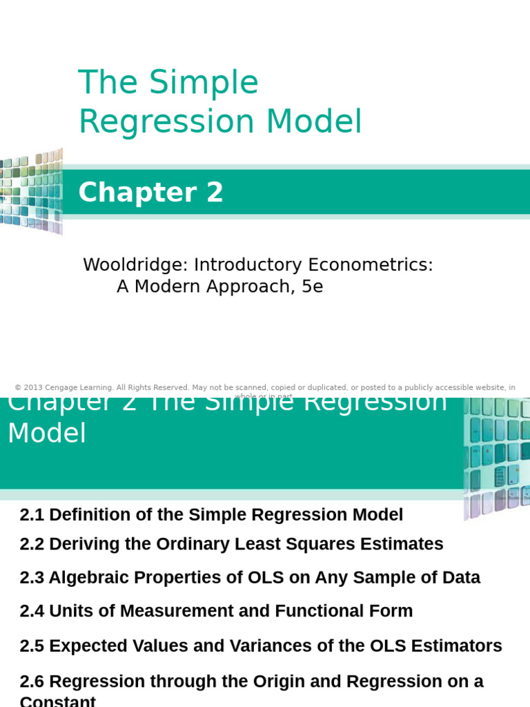 CH 02 Wooldridge 5e ppt20250307 | PDF | Ordinary Least Squares | Regression Analysis