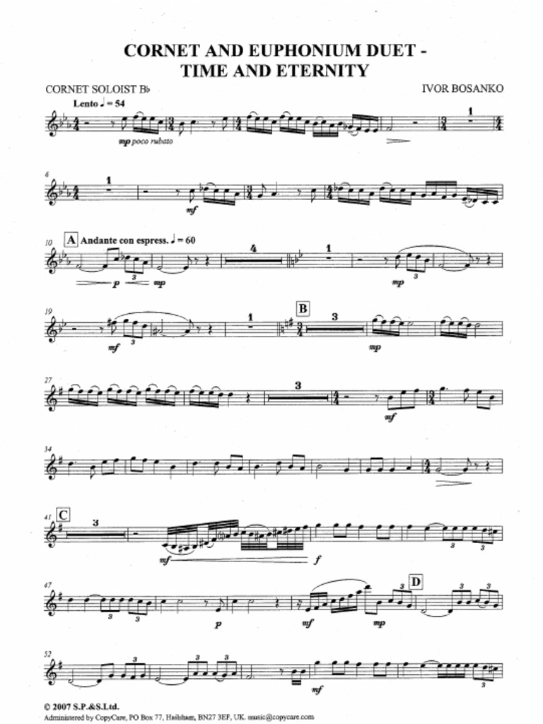 Time and Eternity Cornet and Euphonium Duet Parts | PDF