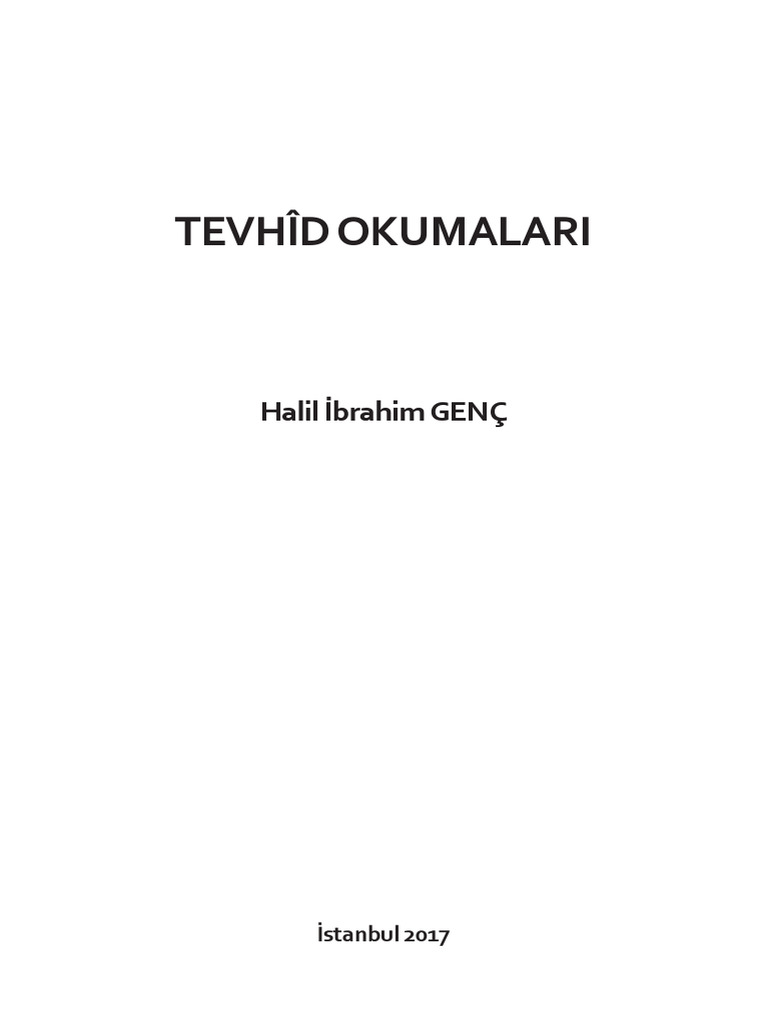 Tevhid Okumaları 1 - Halil İbrahim Genç | PDF