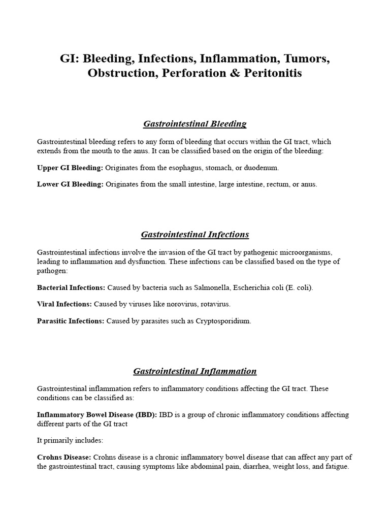 Blood in Stool: GI Bleeding Overview | PDF | Gastrointestinal Tract ...