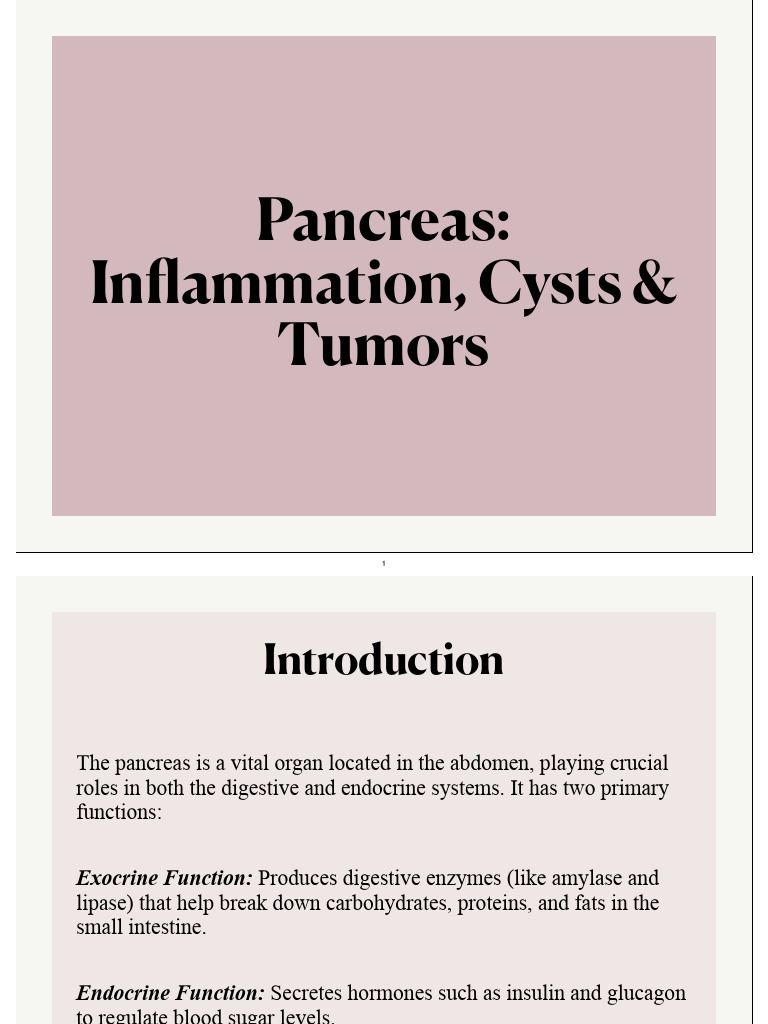 8 - Pancreatitis, Cysts & Tumors | PDF | Pancreas | Pancreatic Cancer