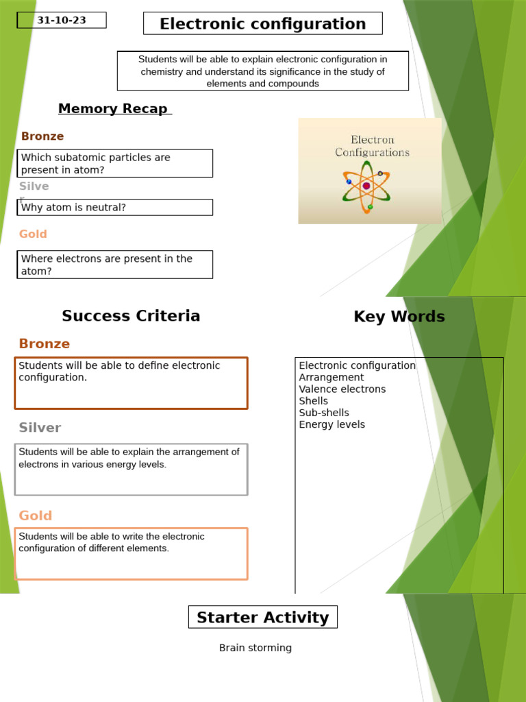 Electronic Configuration Y10 | PDF | Electron Configuration | Atoms