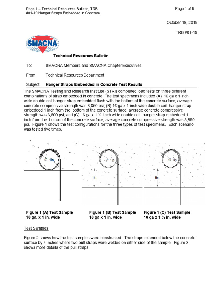 TRB 01 19 Hanger Straps Embedded in Concrete Test Results | PDF ...