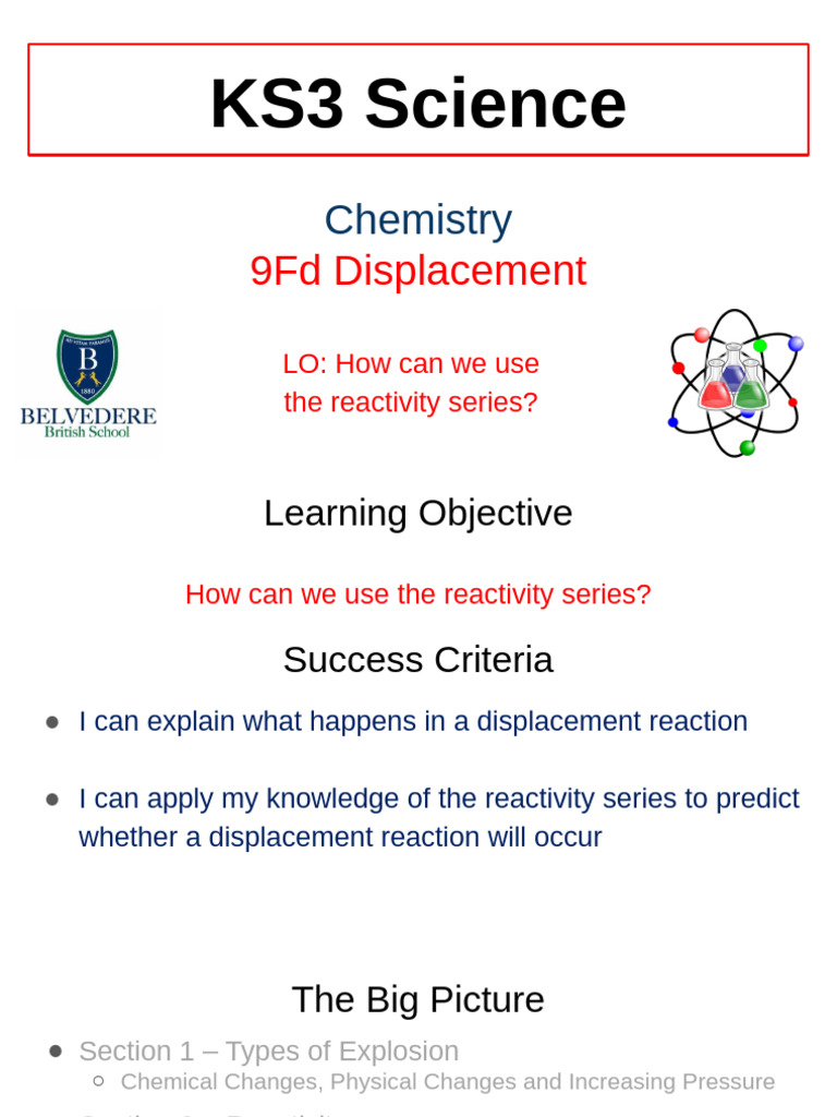9Fd Displacement | PDF | Chemical Reactions | Metals
