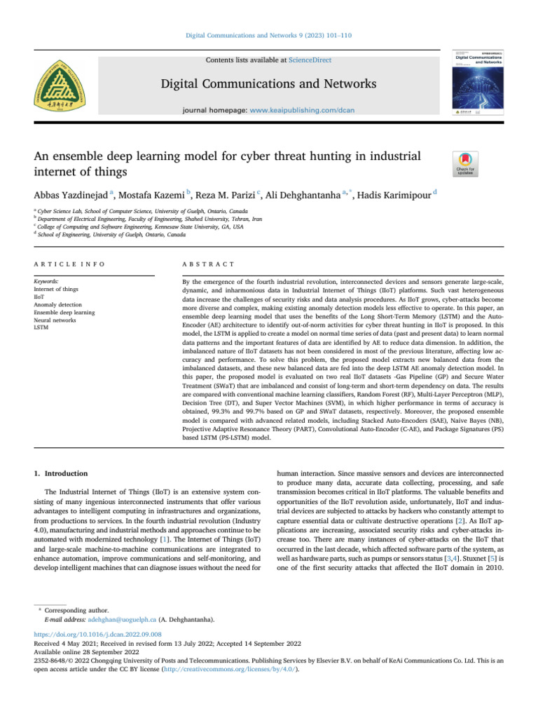 Ensemble Deep Learning for IIoT Security | PDF | Machine Learning ...