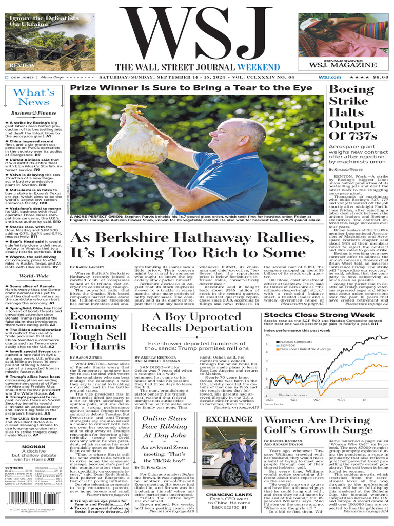 The Wall Street Journal Weekend - September 14, 2024 | PDF