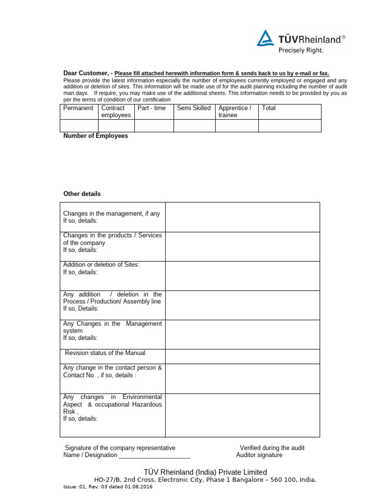 Information Collection Form | PDF