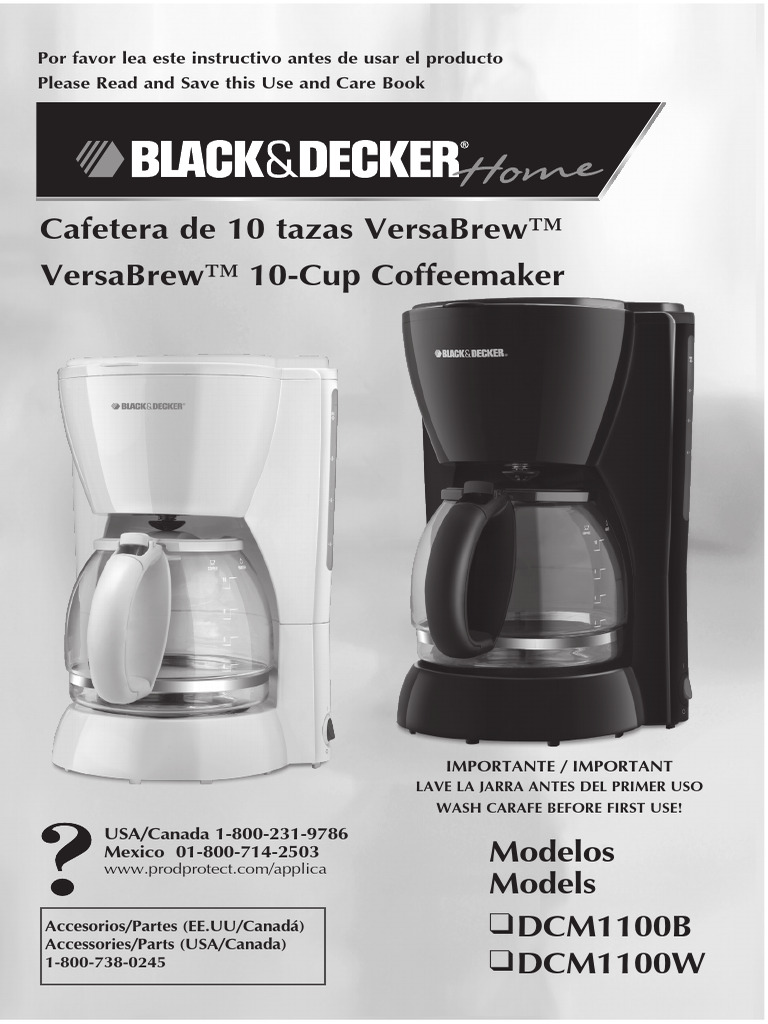 Cafetera Black&Decker Dcm1100b | PDF | Enchufes y tomas de corriente alterna | Bebida