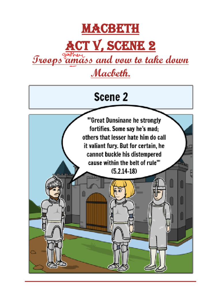 MACBETH Act V Scene 2 - 250114 - 124924 | PDF | Macbeth | Shakespearean ...