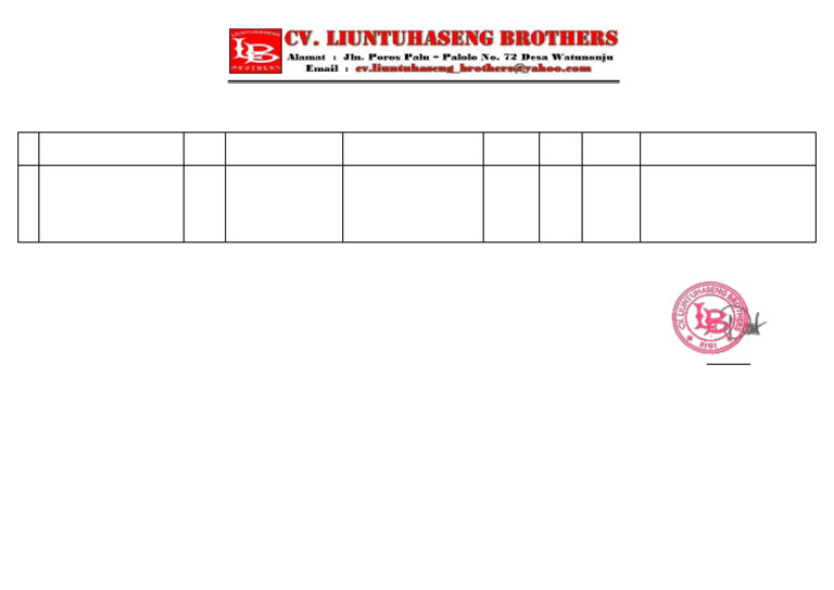 Data Peralatan CV. Liuntuhaseng Brothers | PDF