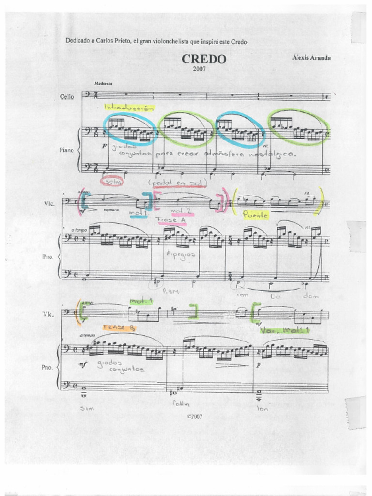 Credo - Alexis Aranda - Partitura Analizada | PDF
