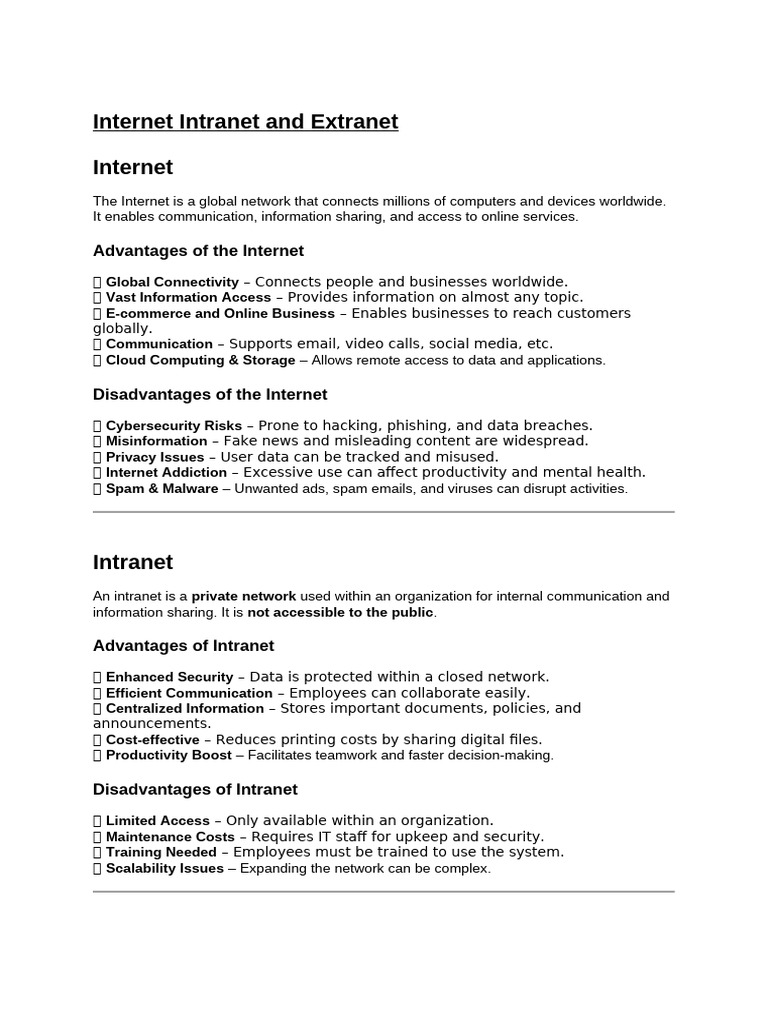 Internet Intranet and Extranet | PDF | Internet | Security