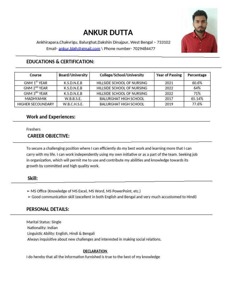 ANKUR DUTTA New CV New Formet | PDF
