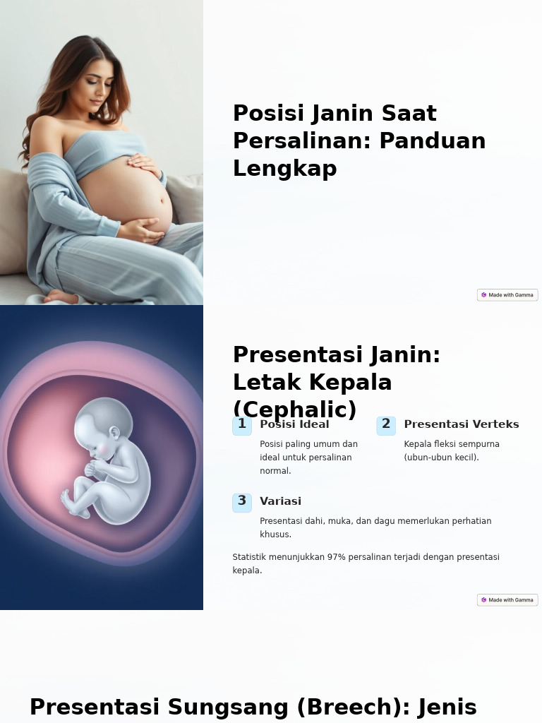 Posisi Janin Saat Persalinan Panduan Lengkap | PDF