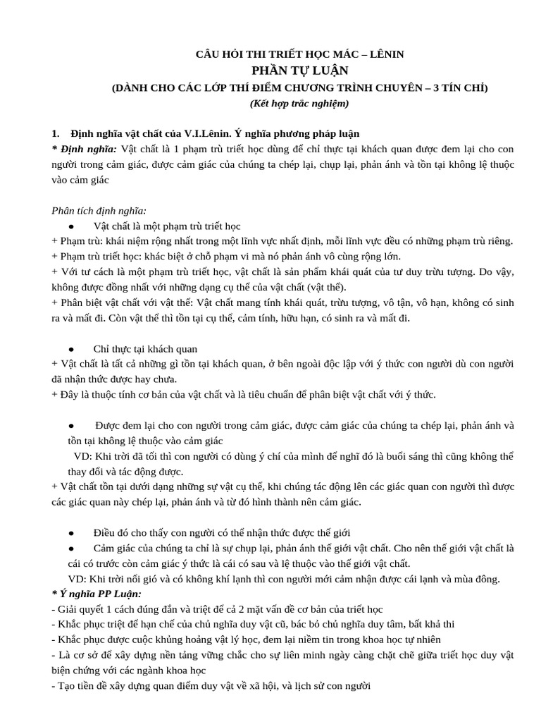 - TRIẾT HỌC MÁC - LÊNIN | PDF