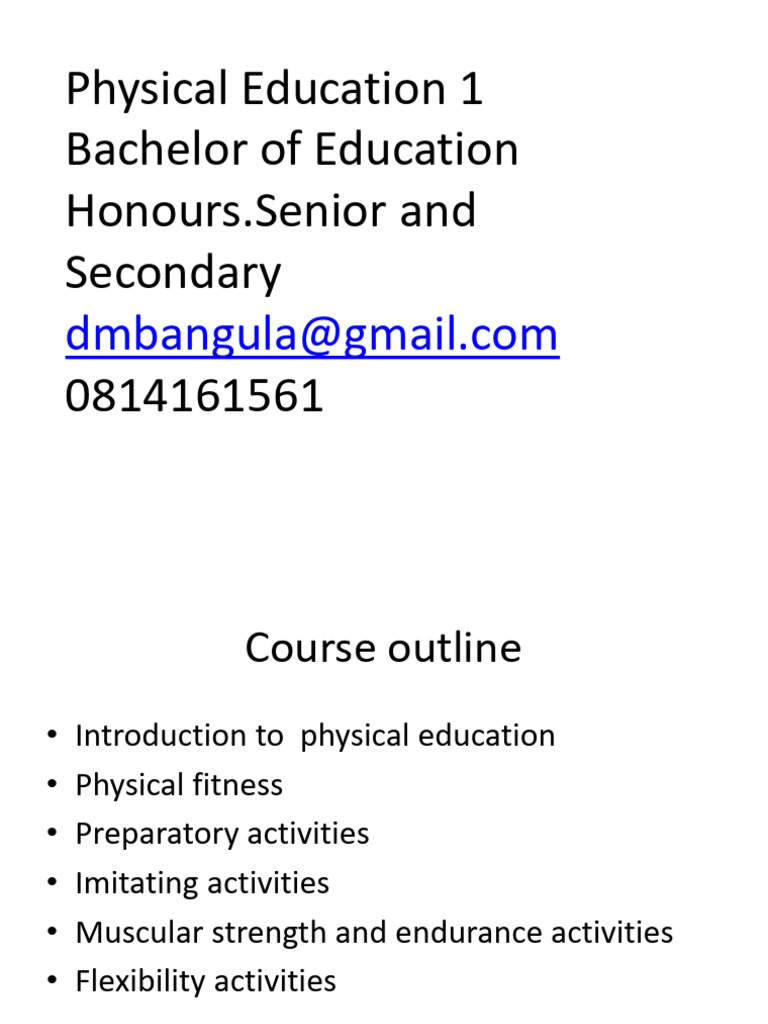 Physical Education Course Outline Overview | PDF | Physical Fitness ...