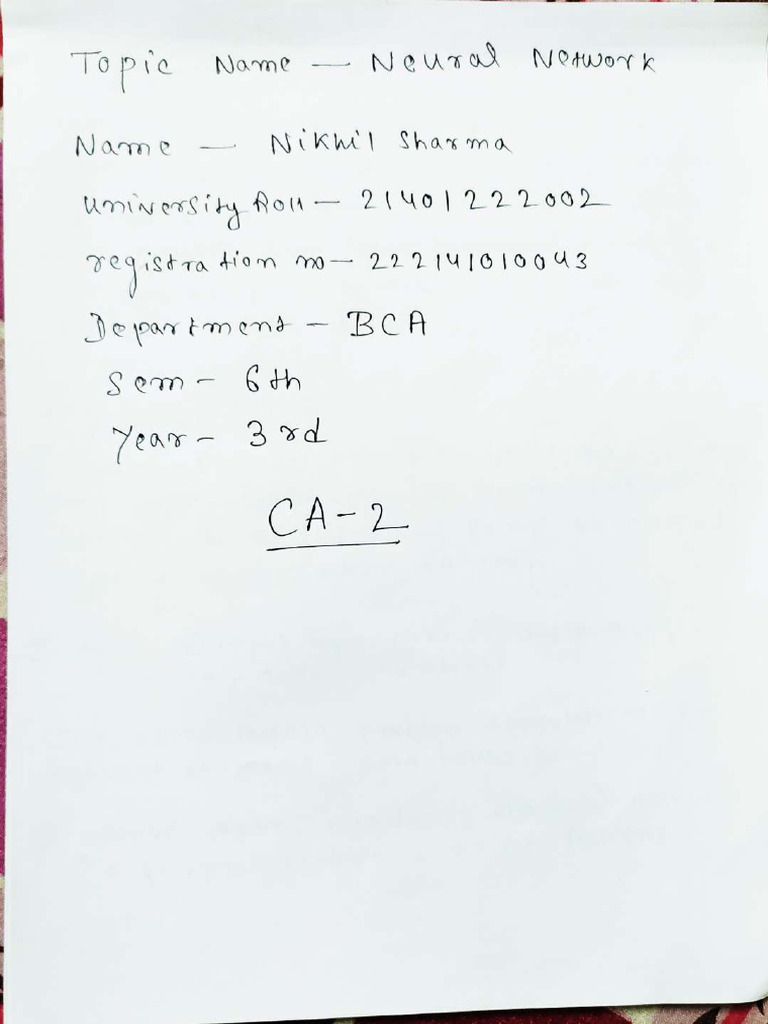 NIKHIL SHARMA - BCA - CA2 - AIML - Compressed - Nikhil Sharma | PDF