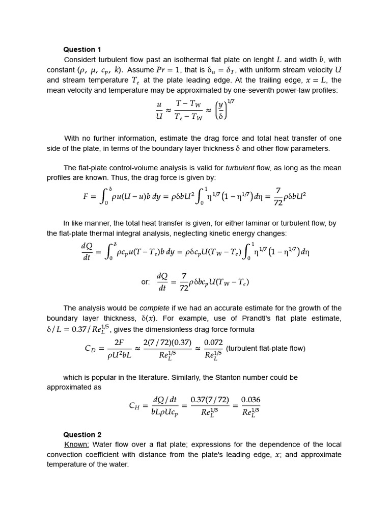 Problems in Fluid Mechanics | PDF | Boundary Layer | Fluid Dynamics