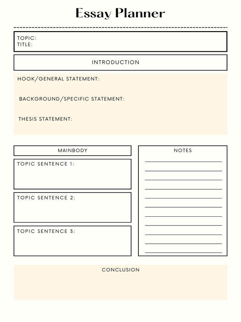 Essay Planner Template PDF | PDF
