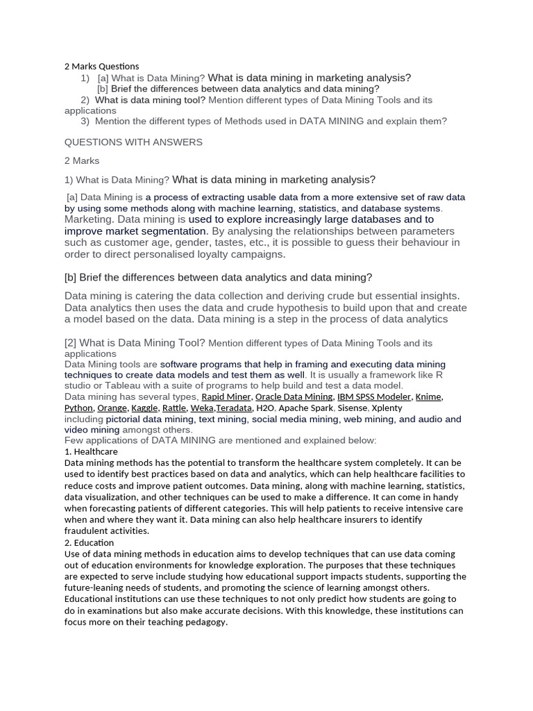 DA5.6 Marketing Analytics Q&a | PDF | Data Mining | Statistical Classification