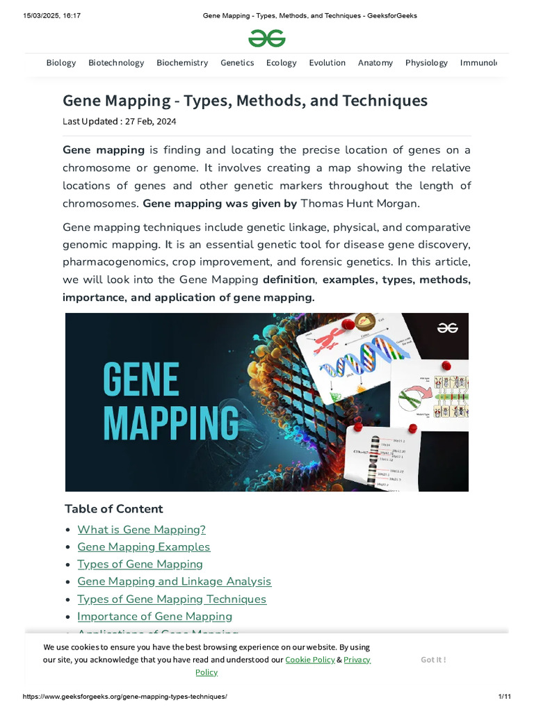 Gene Mapping - Types, Methods, and Techniques - GeeksforGeeks | PDF | Single Nucleotide ...